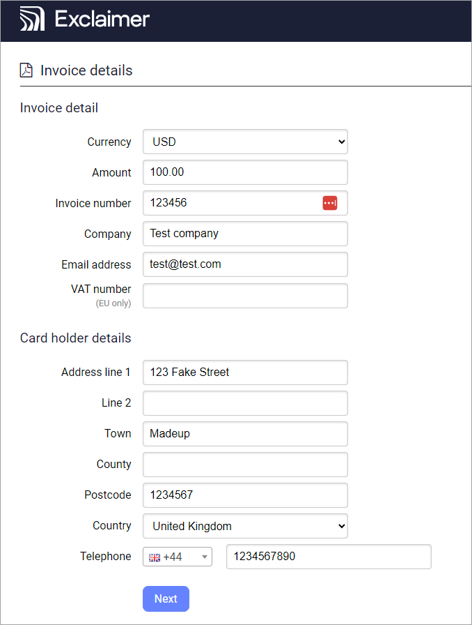 How to pay an Exclaimer invoice online – Exclaimer Knowledge Base